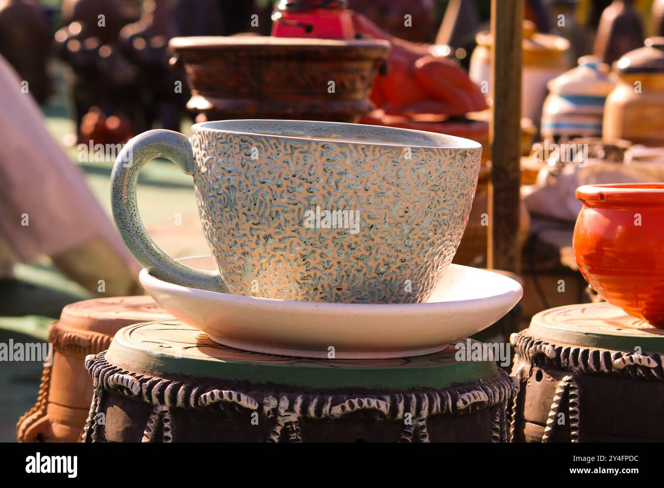 Traditional Indian handmade Items of Earthenware Or Ceramic at a Vendor ...