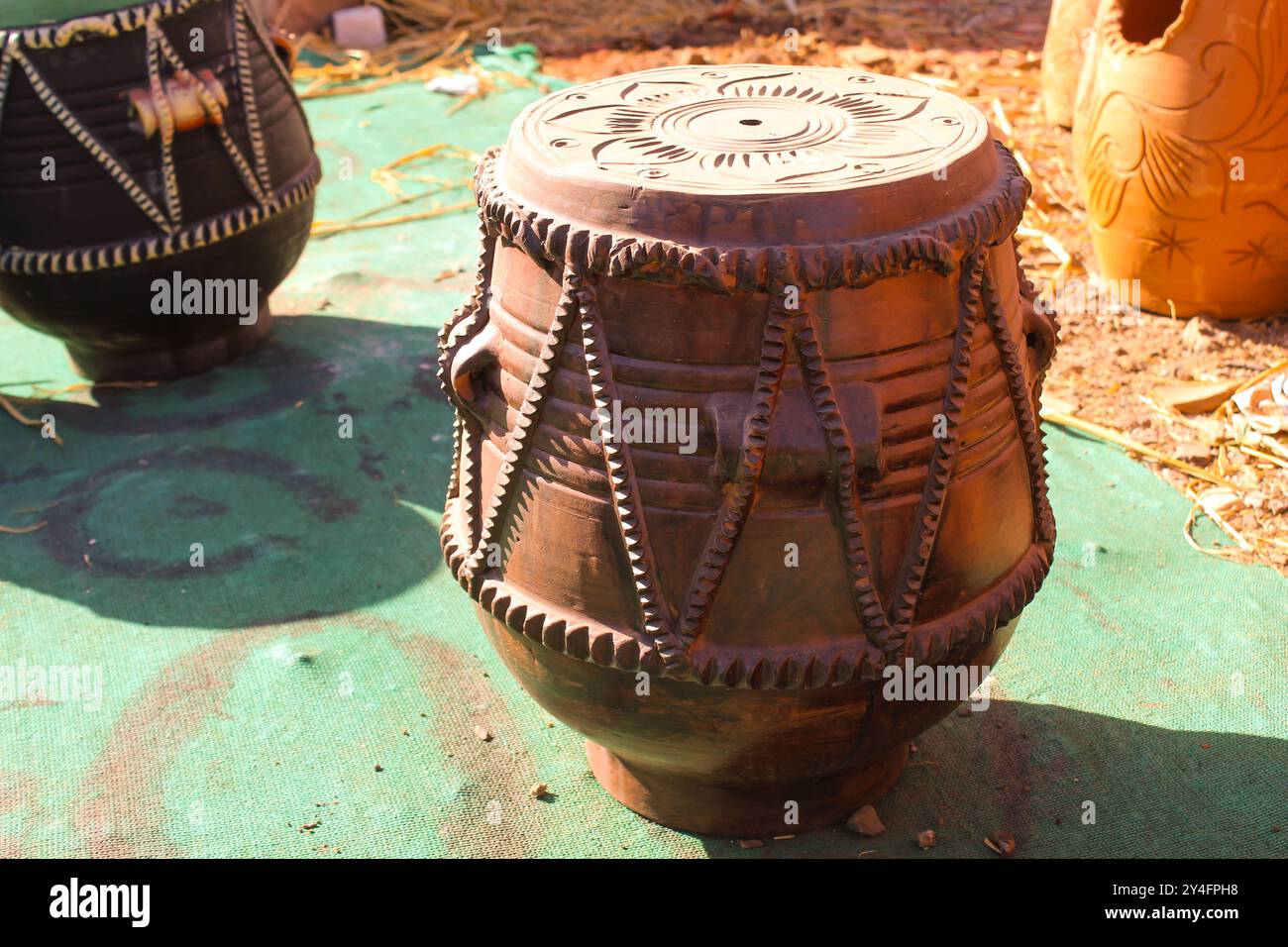 Traditional Indian handmade Items of Earthenware Or Ceramic at a Vendor ...