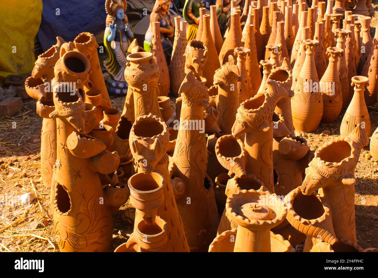 Traditional Indian handmade Items of Earthenware Or Ceramic at a Vendor ...