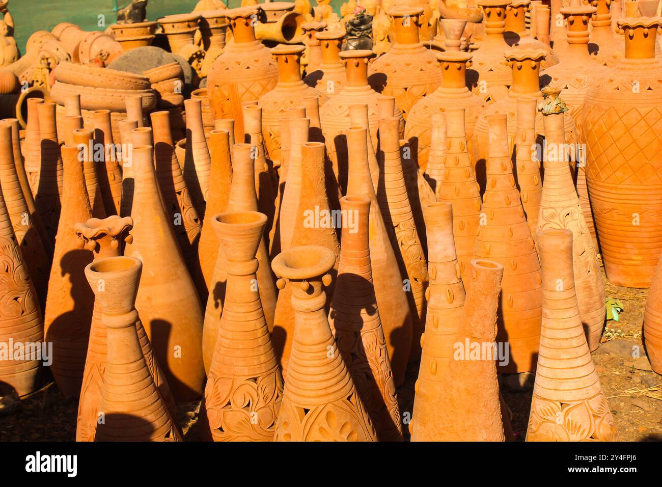 Traditional Indian handmade Items of Earthenware Or Ceramic at a Vendor ...