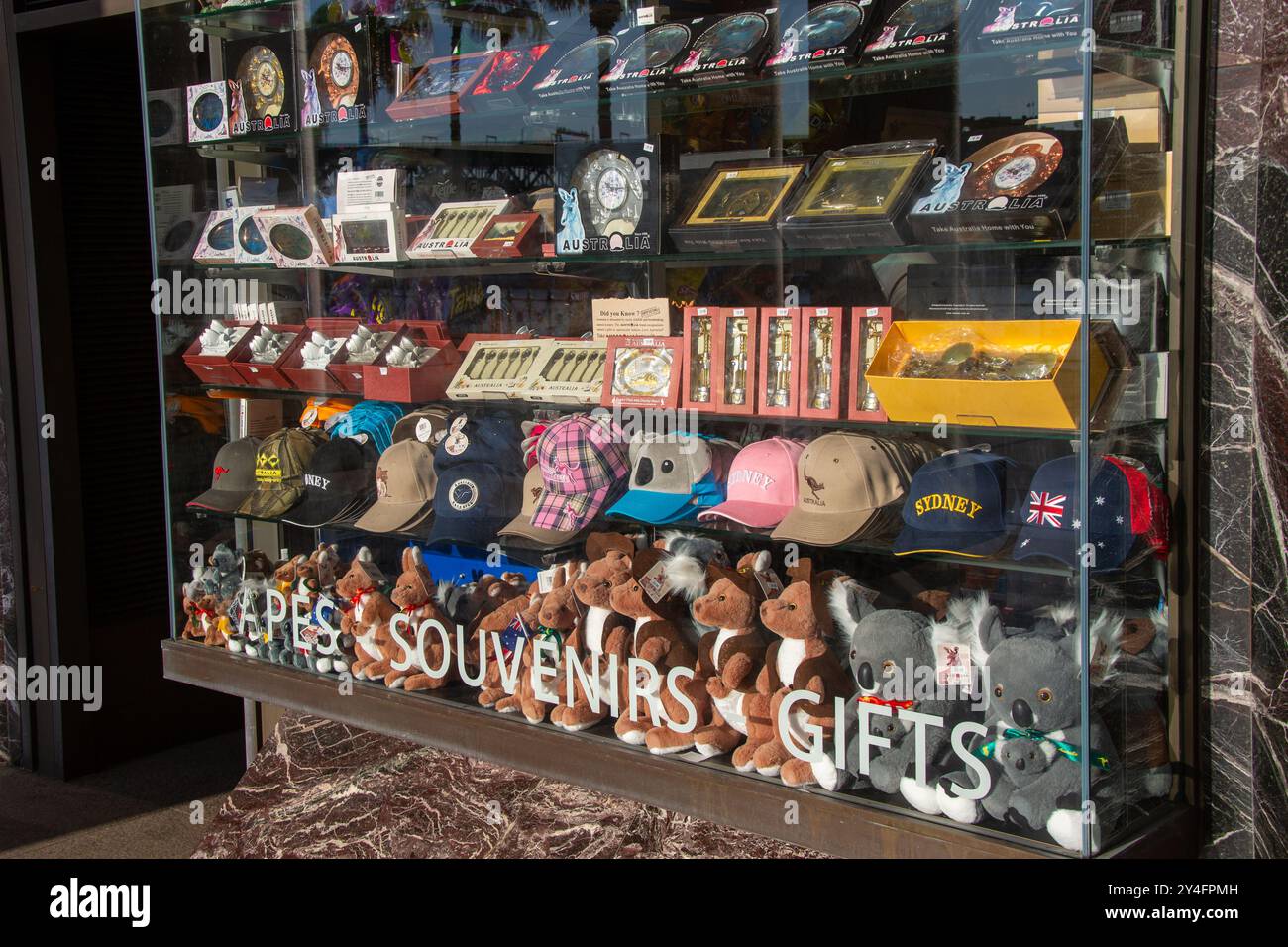 Souvenir and Gift Shop window in the Circular Quay area of Sydney ...