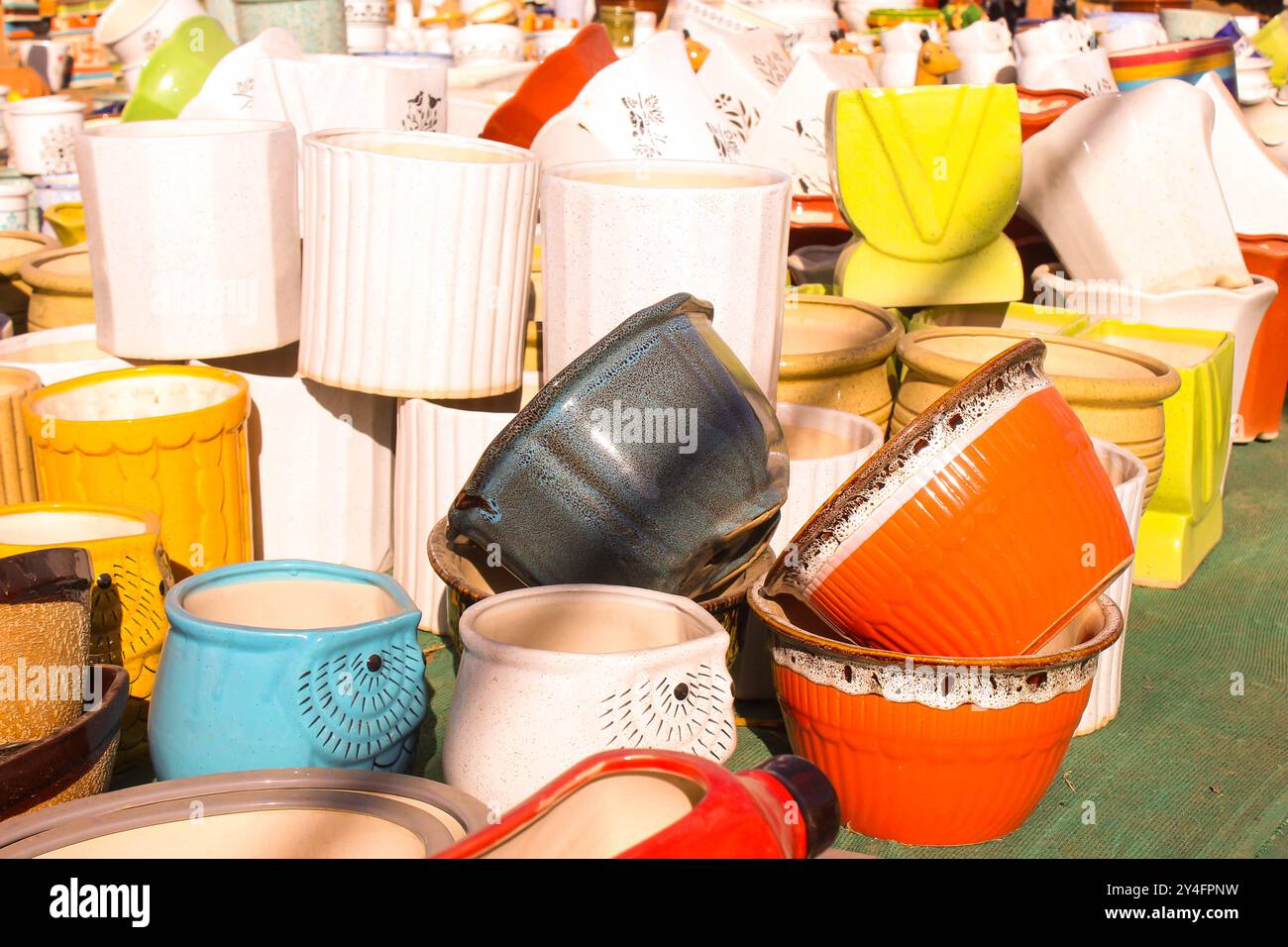 Traditional Indian handmade Items of Earthenware Or Ceramic at a Vendor ...