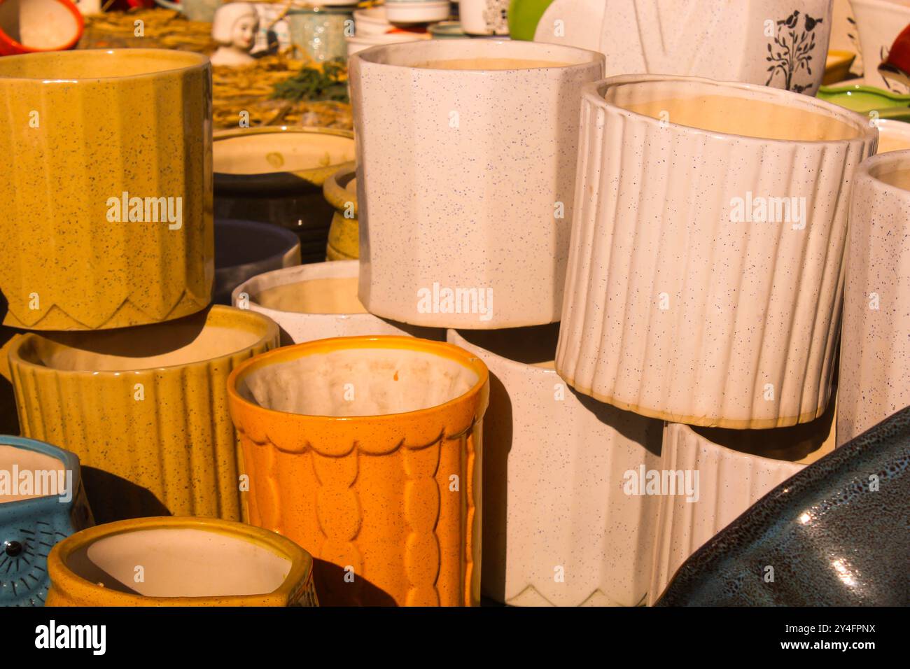 Traditional Indian handmade Items of Earthenware Or Ceramic at a Vendor ...