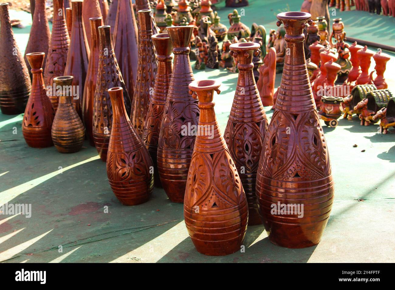 Traditional Indian handmade Items of Earthenware Or Ceramic at a Vendor ...