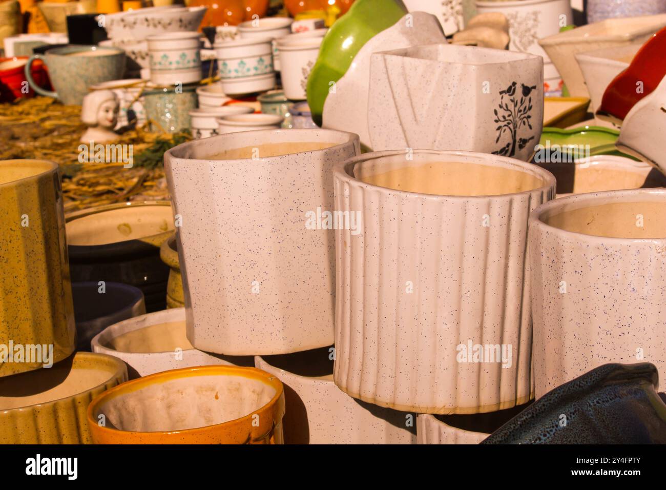 Traditional Indian handmade Items of Earthenware Or Ceramic at a Vendor ...