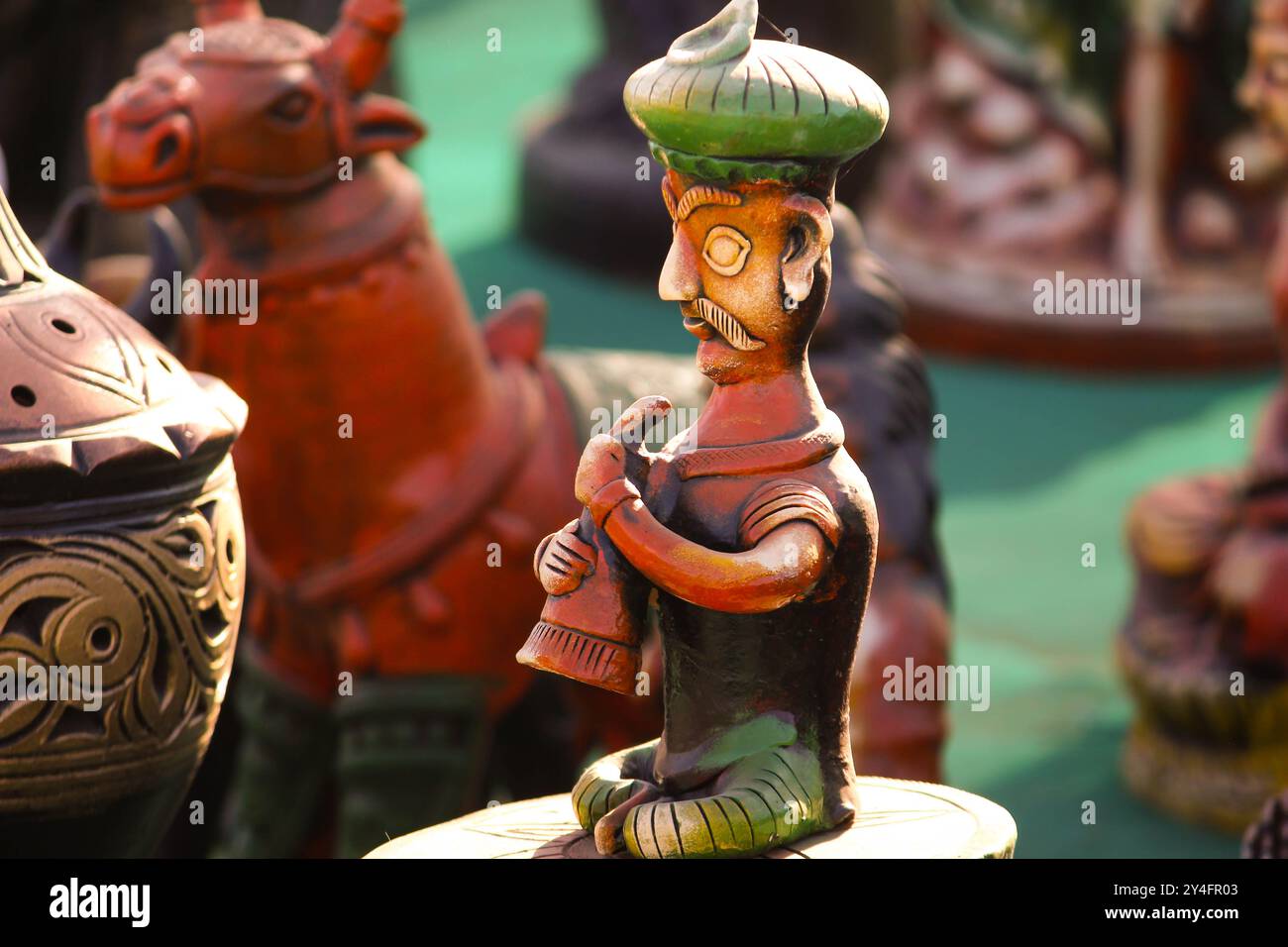 Traditional Indian handmade Items of Earthenware Or Ceramic at a Vendor ...