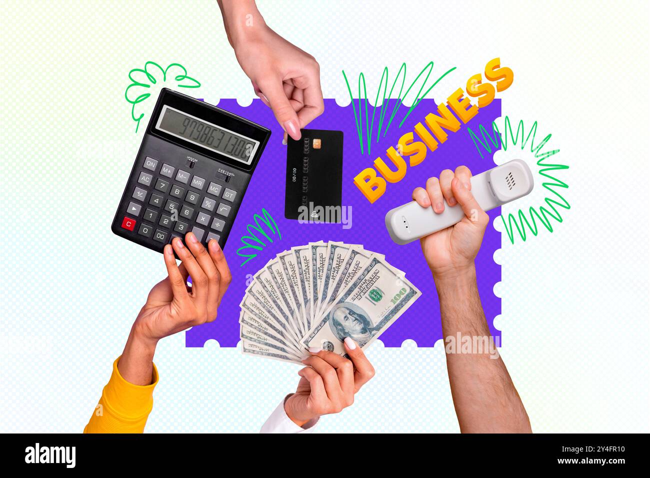 Composite trend artwork 3D sketch image photo collage of business ...