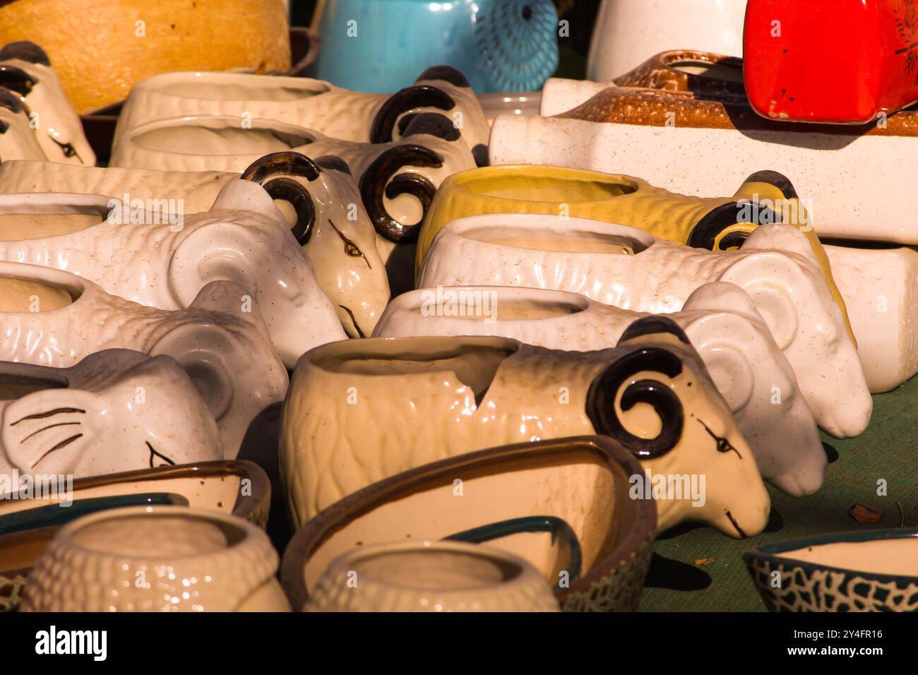 Traditional Indian handmade Items of Earthenware Or Ceramic at a Vendor ...