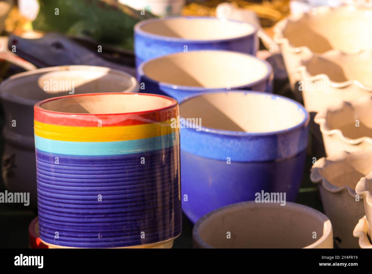 Traditional Indian handmade Items of Earthenware Or Ceramic at a Vendor ...