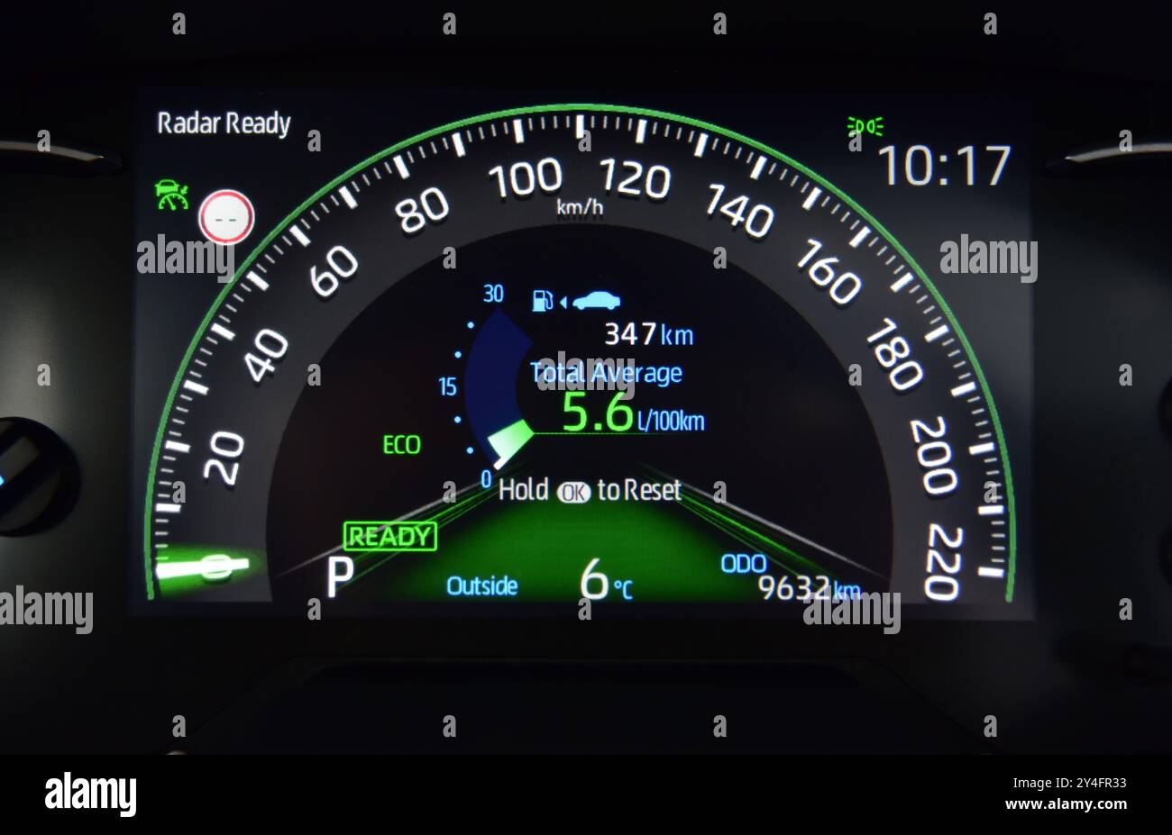 Digital instrument display in passenger car Stock Photo - Alamy