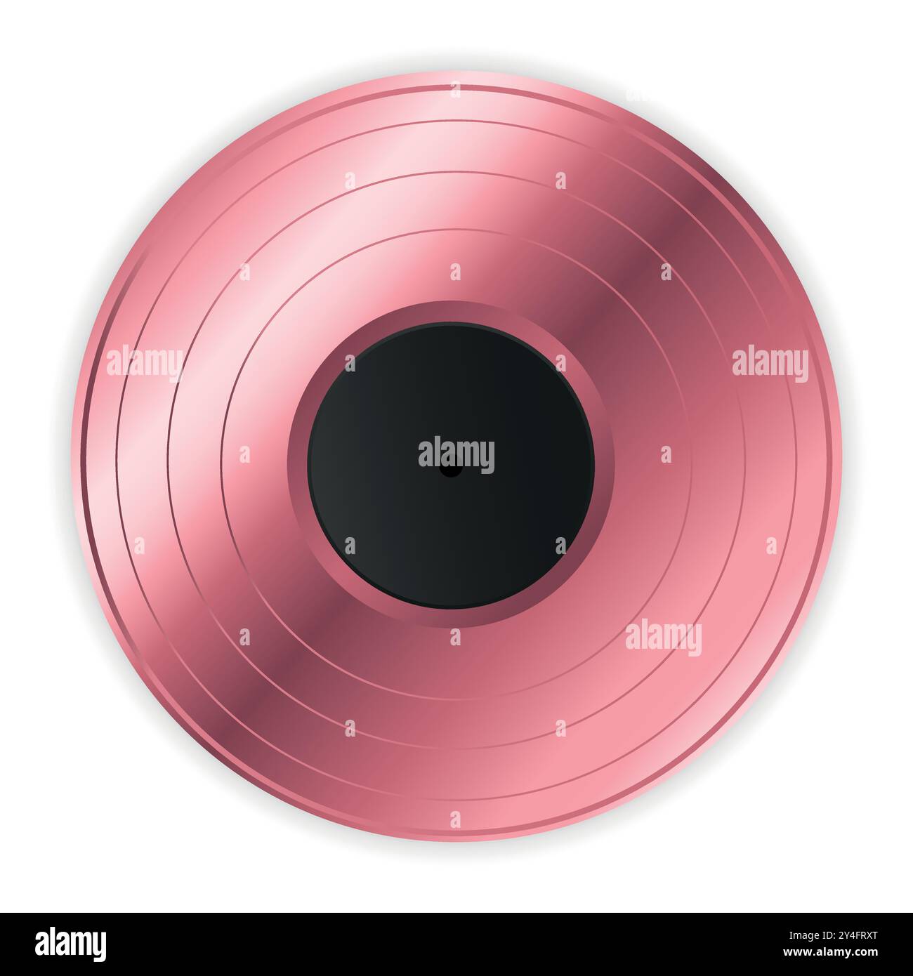 Vinyl record in metallic pink color. Vector illustration Stock Vector ...