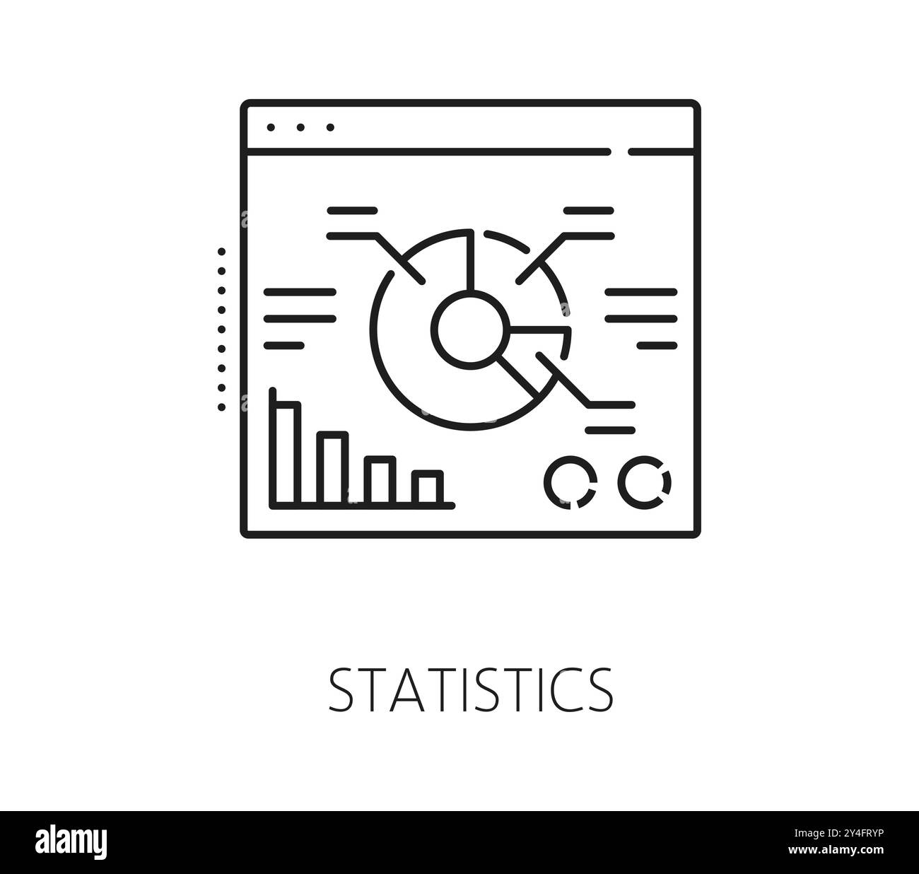 Data analytics and statistics analysis line icon. Company business data analytics outline icon ...
