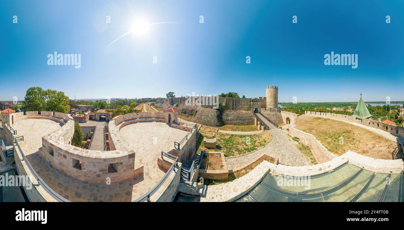 Panoramic view of Belgrade fortress on sunny summer day showing ancient ...
