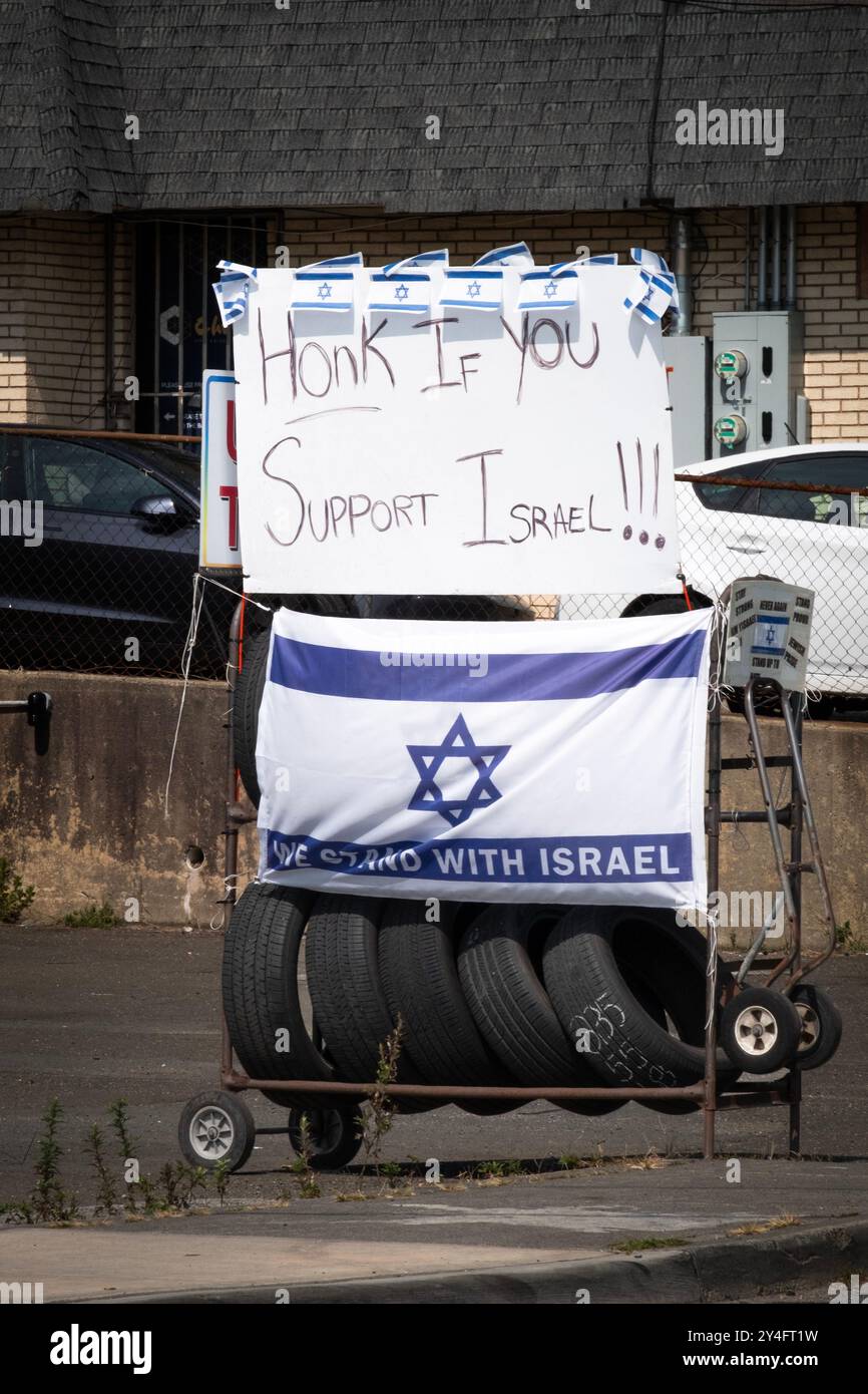 A gas station in Monsey with signage showing their support for Israel ...