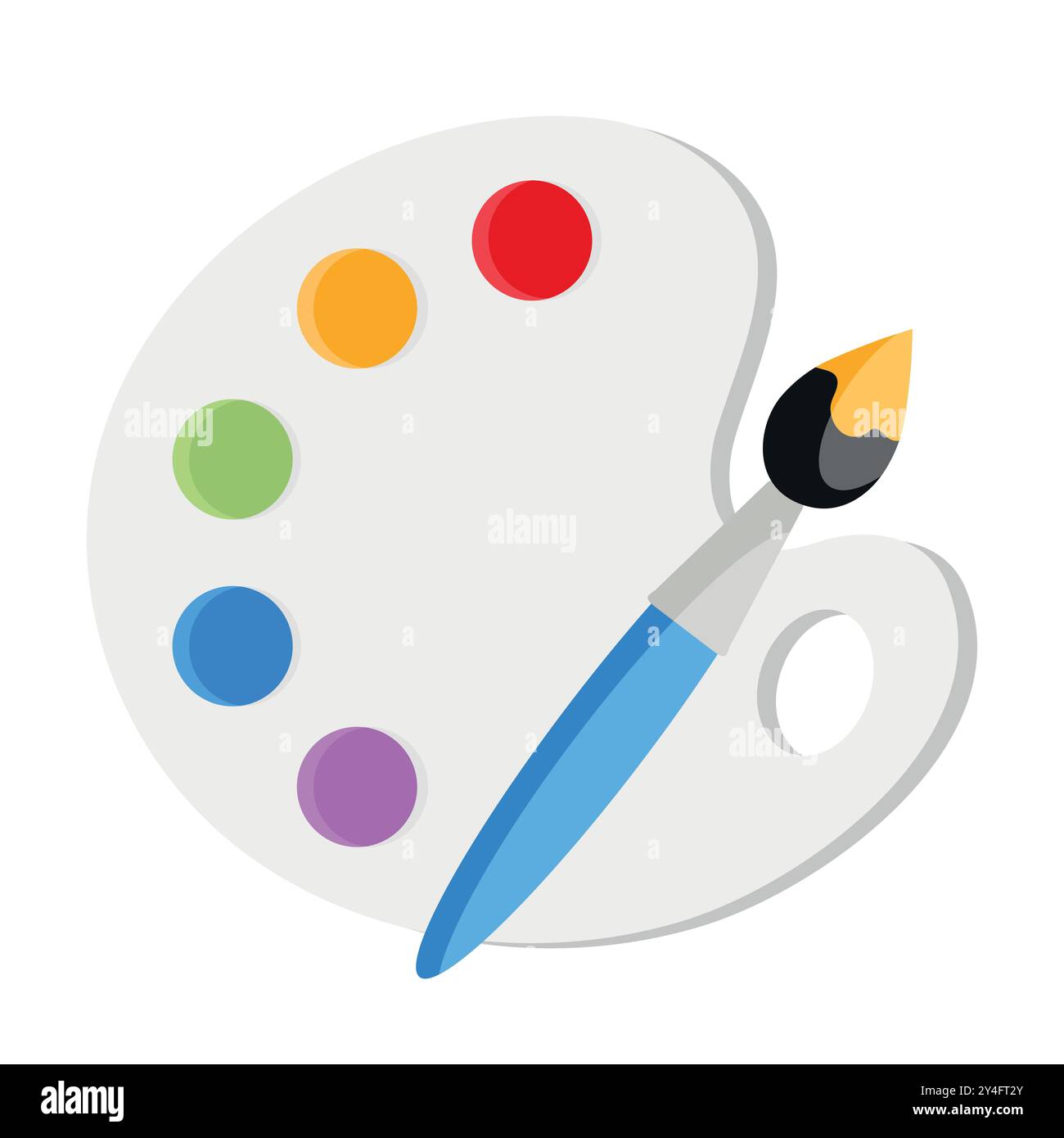 Watercolor painting palette and brush icon. Painting art tool icon ...