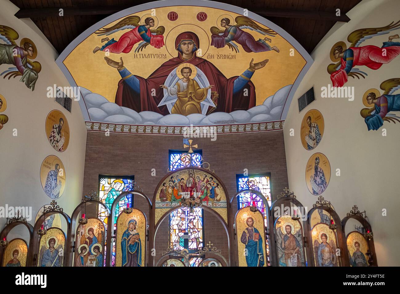 The inside of the Holy Trinity Greek Church in New Rochelle showing ...