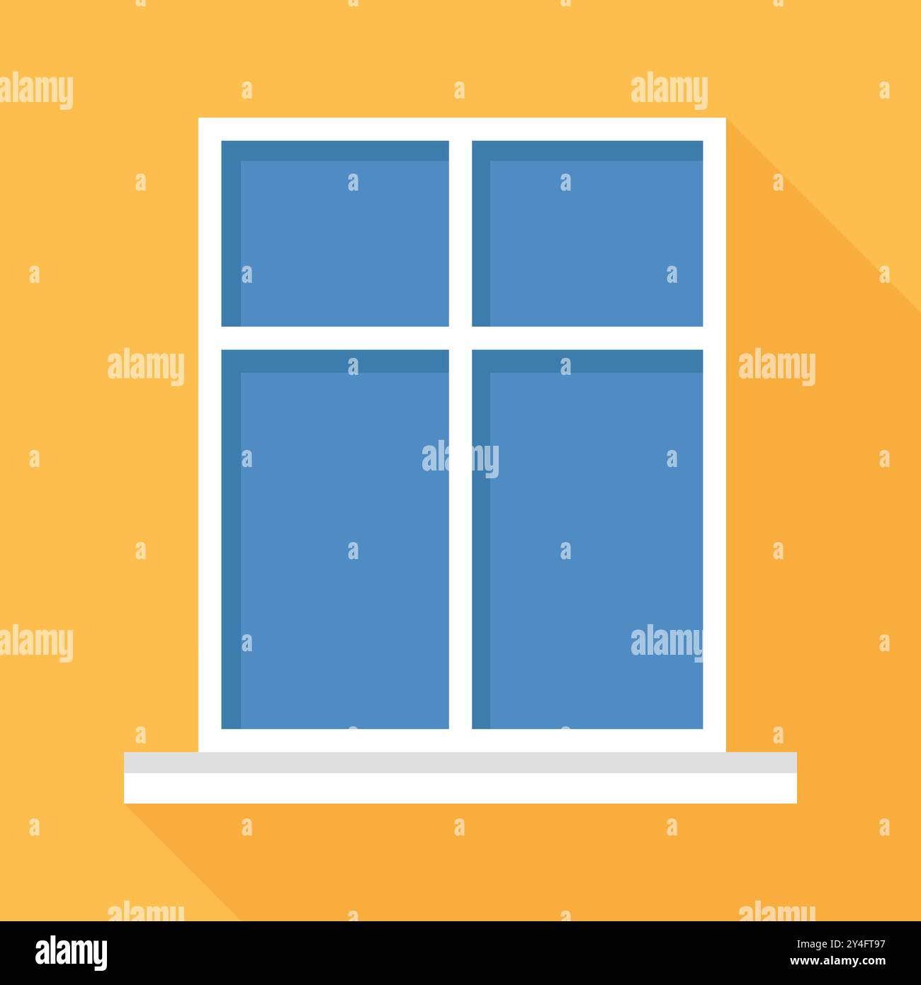 Window icon in flat style. Window on the wall. Vector illustration ...