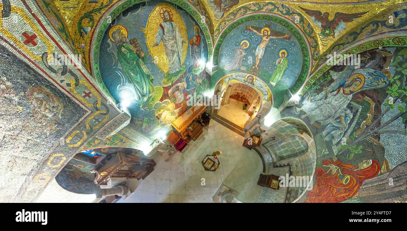 Belgrade, Serbia Sept 1, 2024: top view from inside the Orthodox Saint ...