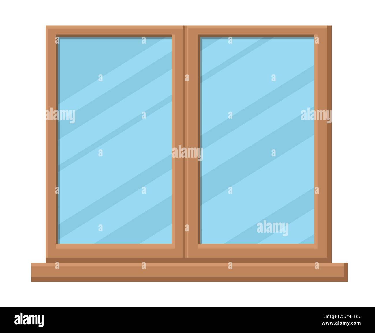 Wooden frame window in flat style. Vector illustration Stock Vector ...