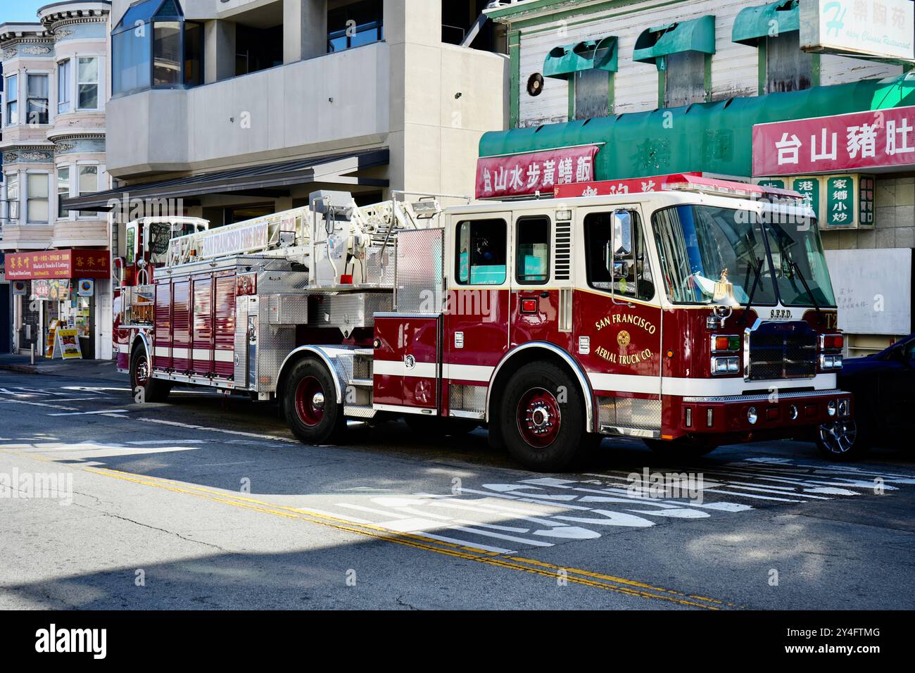 San Francisco Fire Department Aerial Truck Stock Photo - Alamy