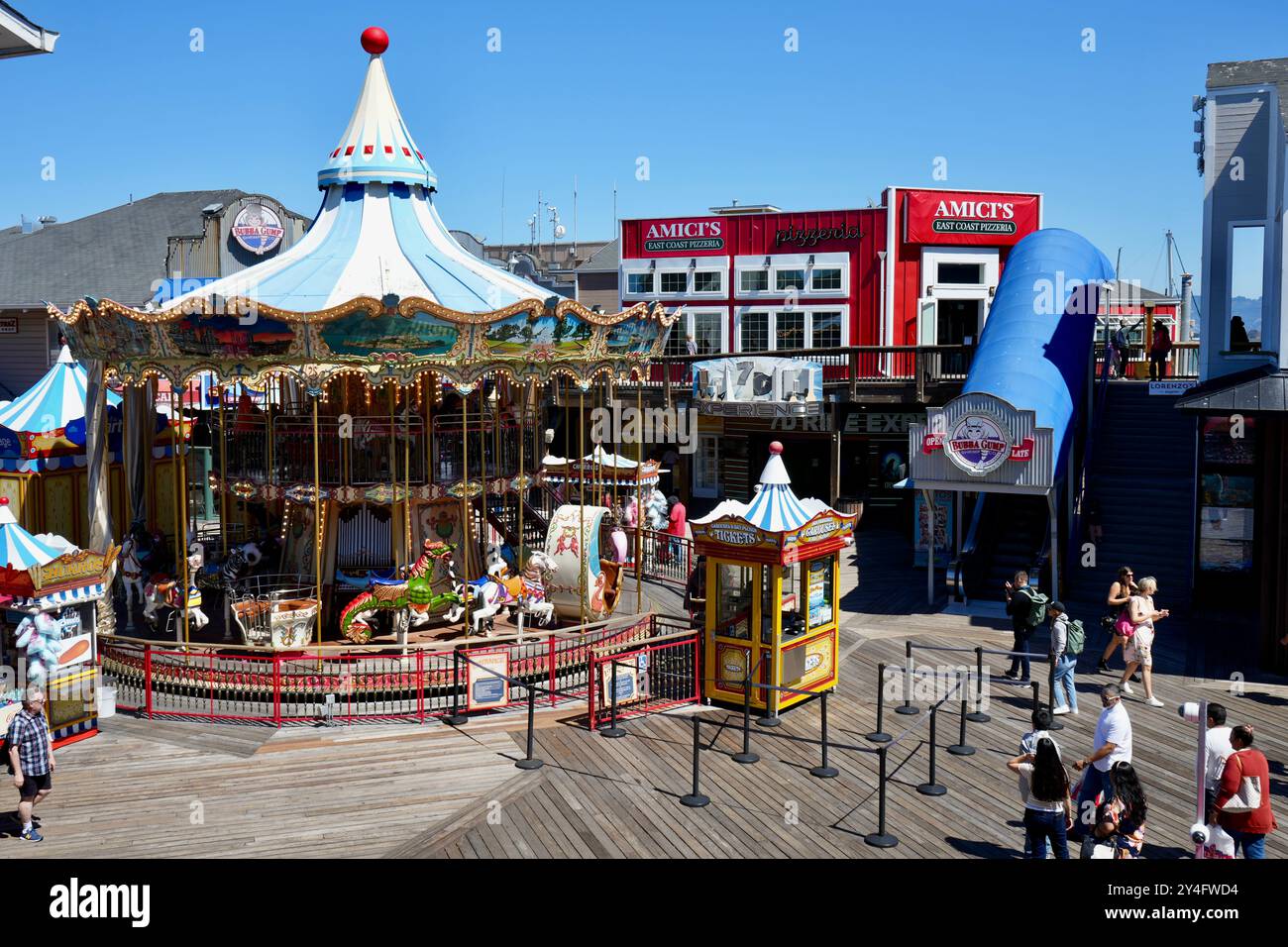 Traditional Carousel ride at Pier 39 on Fishermans Wharf Stock Photo ...