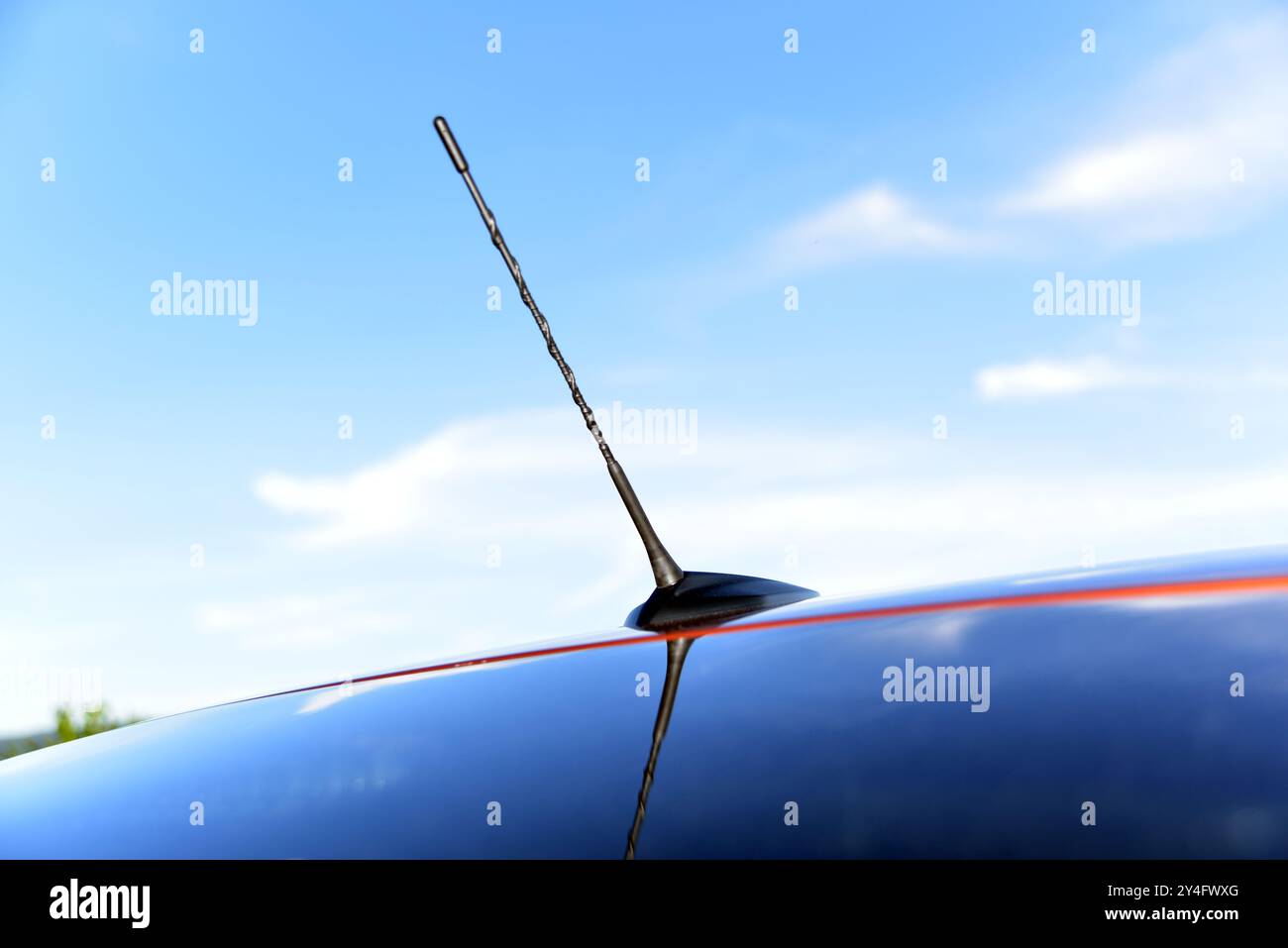 Car radio antenna on roof car Stock Photo - Alamy