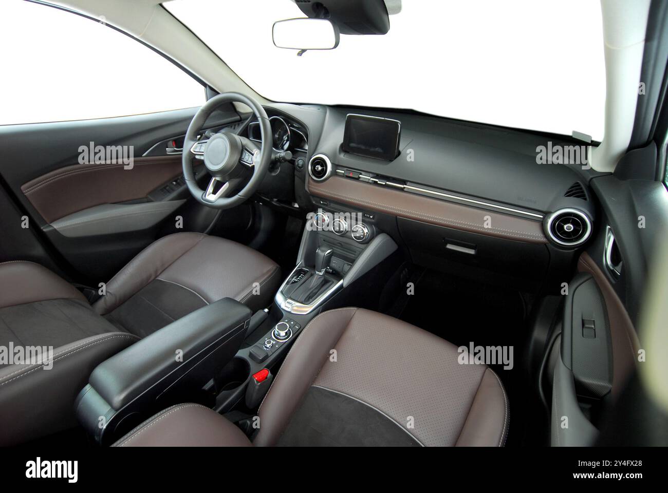 A board with instruments of a luxury passenger car. Dashboard of a ...