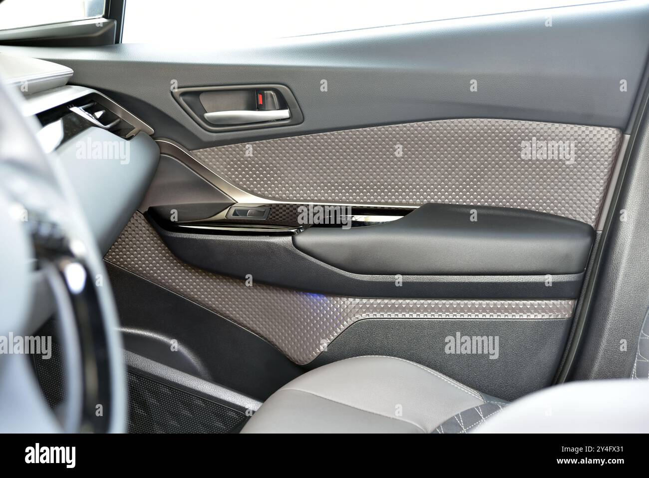 A handle to open on the inside of the car door Stock Photo - Alamy