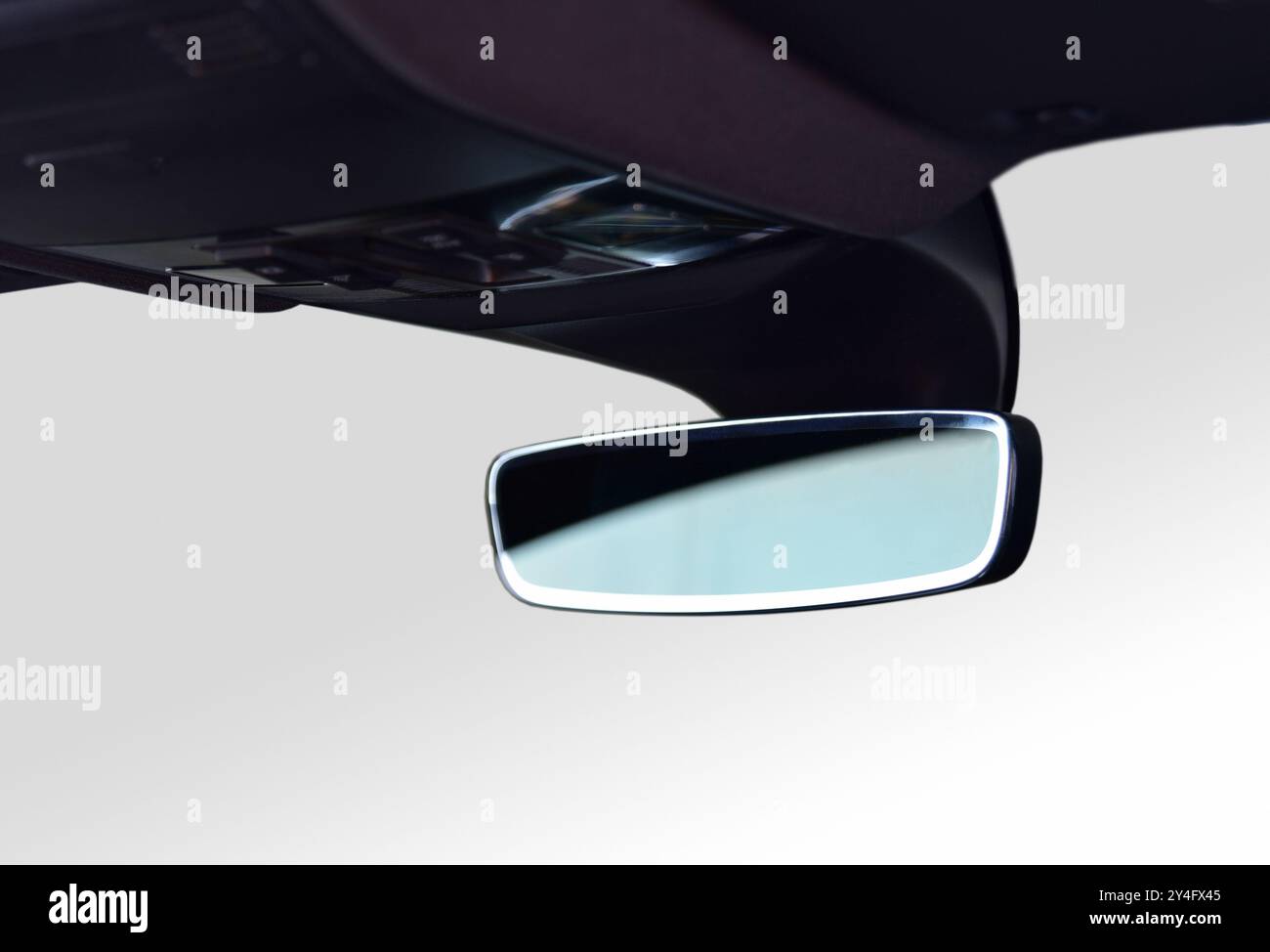 Rear view mirror inside the car Stock Photo - Alamy