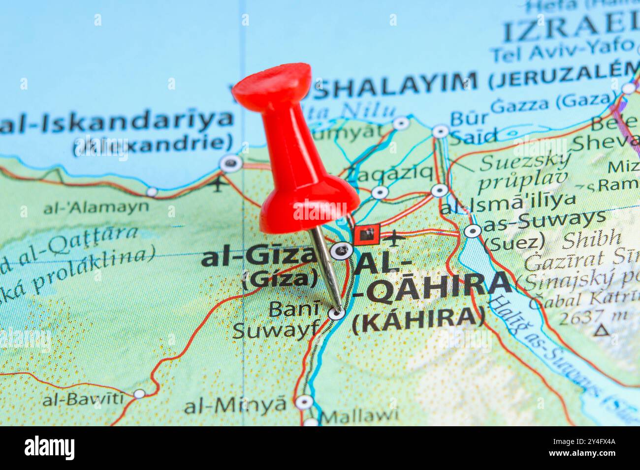 Bani Suwayf, Egypt pin on map of Africa Stock Photo - Alamy