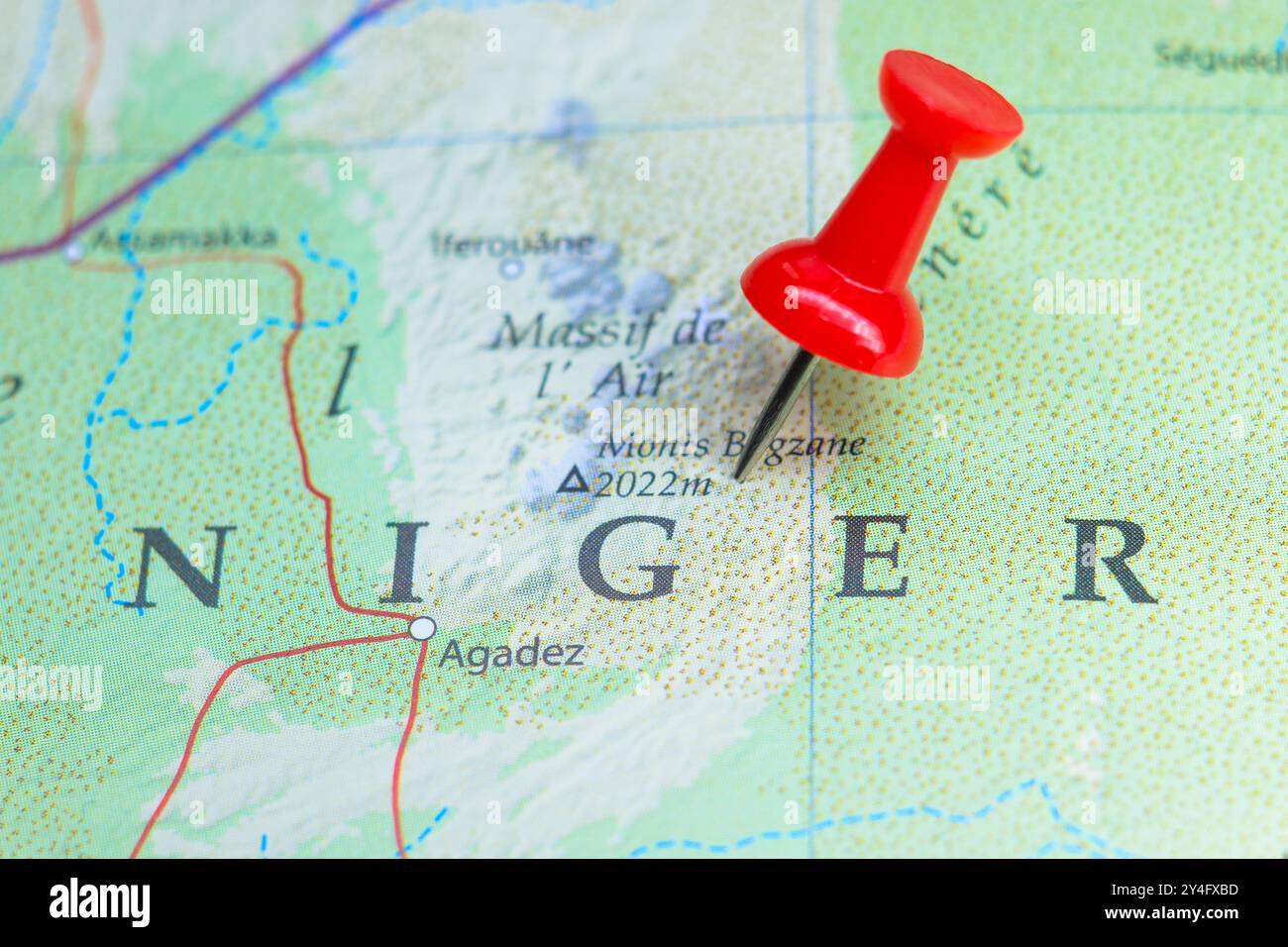 Niger pin on map of Africa Stock Photo - Alamy