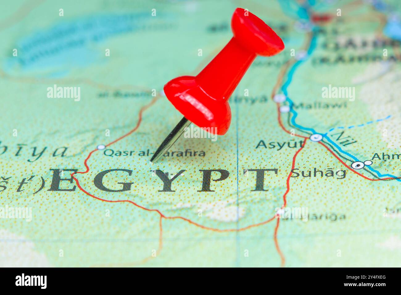 The country Egypt pinned on map of Africa Stock Photo - Alamy