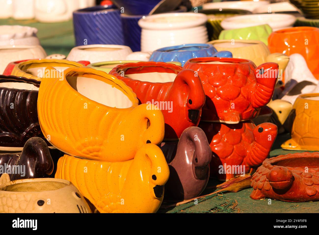 Traditional Indian handmade Items of Earthenware Or Ceramic at a Vendor ...