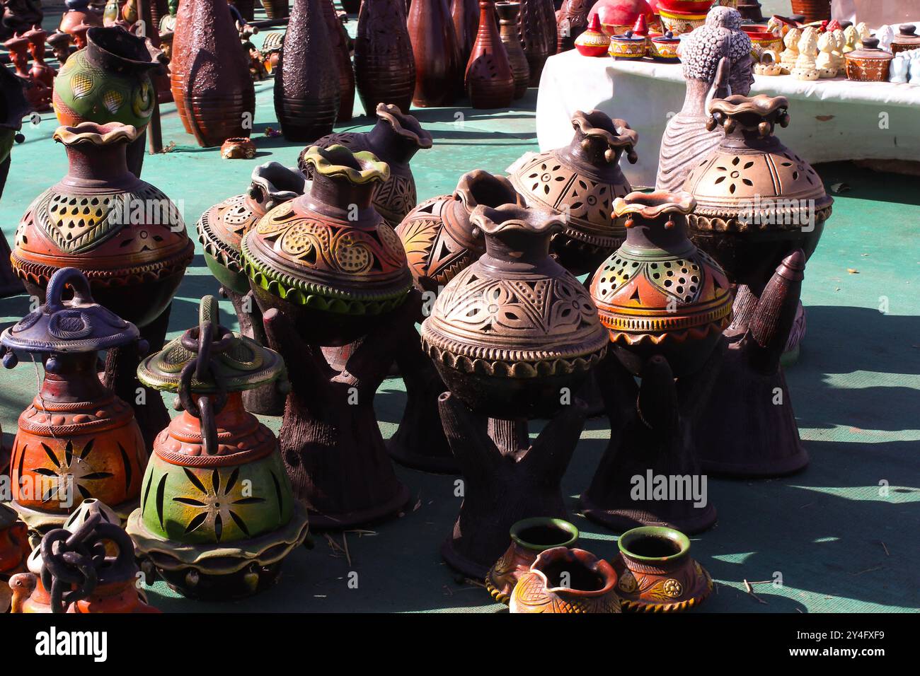 Traditional Indian handmade Items of Earthenware Or Ceramic at a Vendor ...