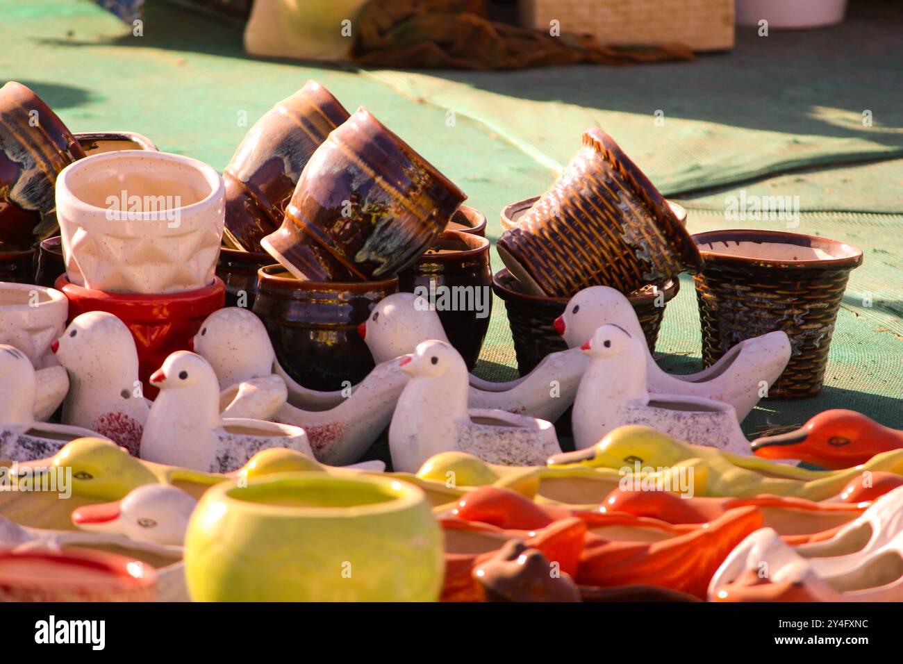 Traditional Indian handmade Items of Earthenware Or Ceramic at a Vendor ...