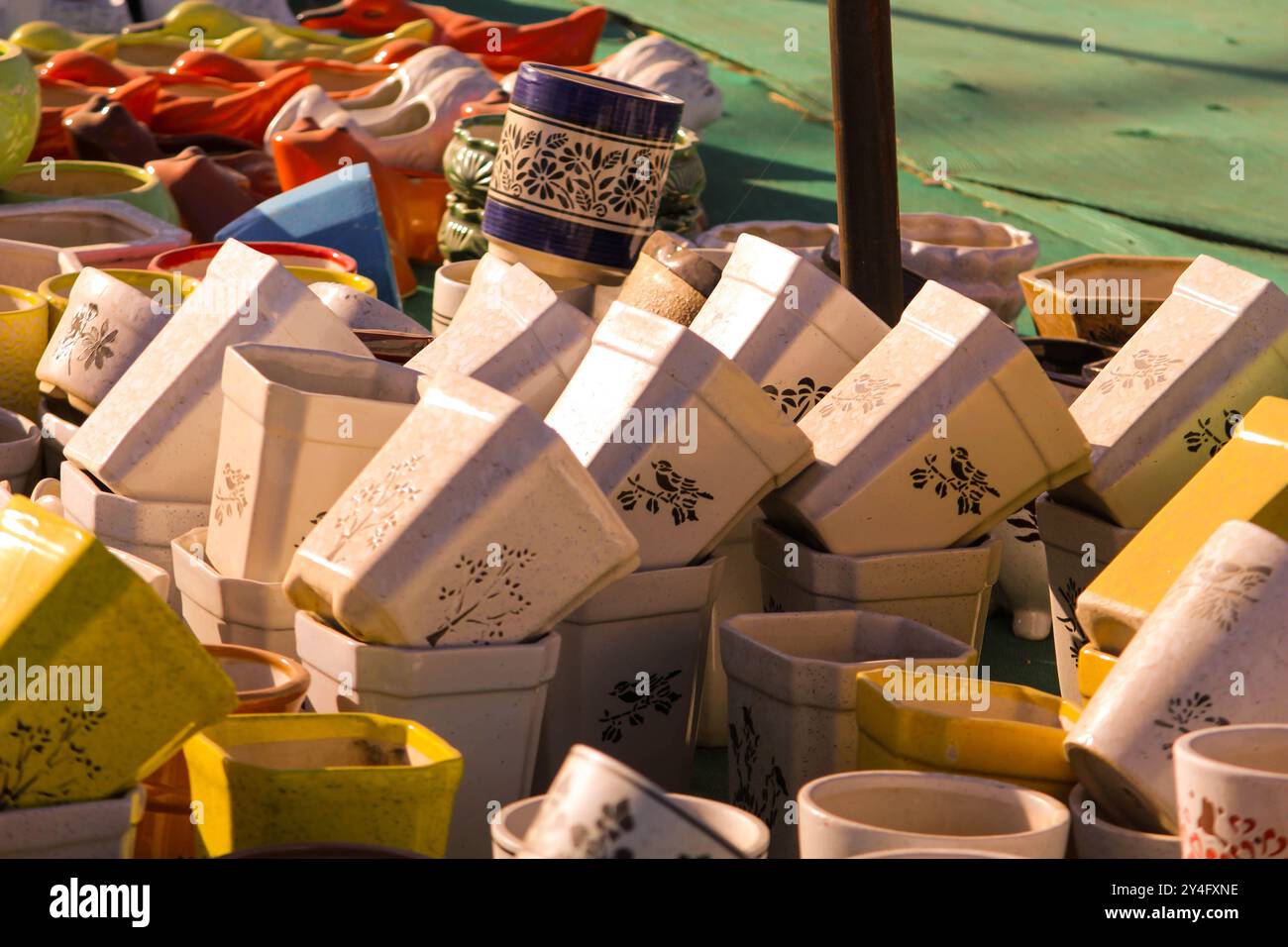 Traditional Indian handmade Items of Earthenware Or Ceramic at a Vendor ...