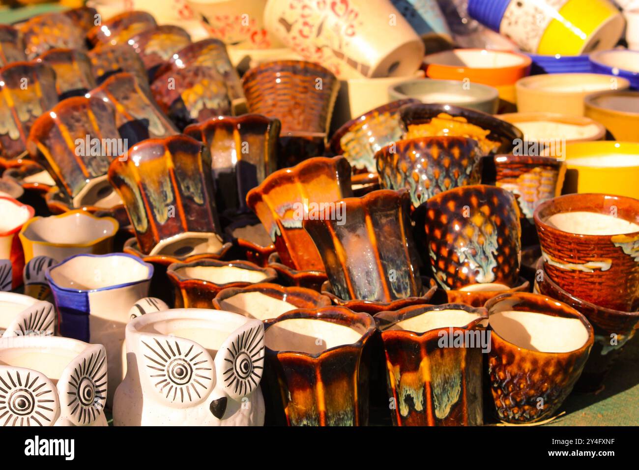 Traditional Indian handmade Items of Earthenware Or Ceramic at a Vendor ...