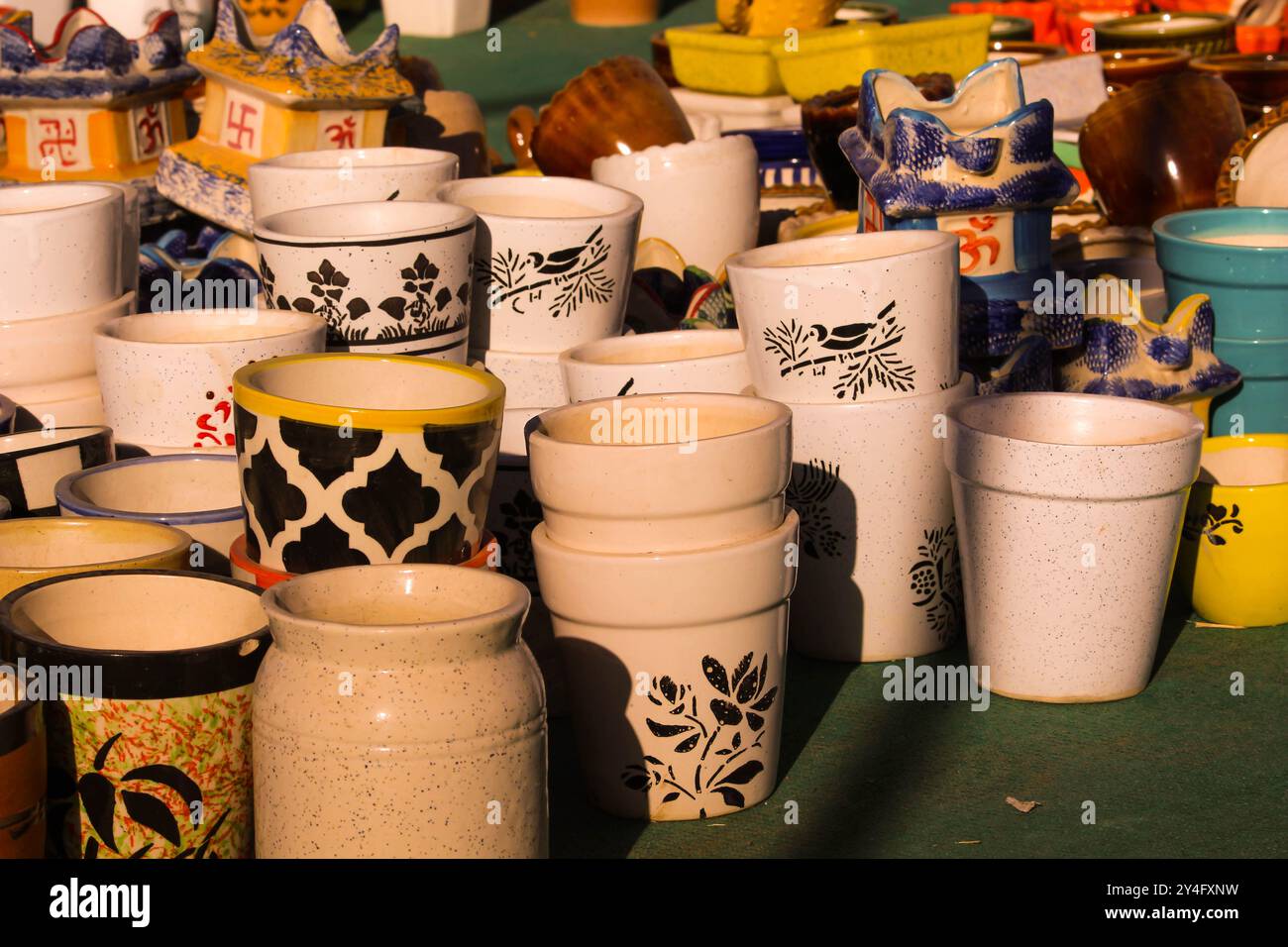 Traditional Indian handmade Items of Earthenware Or Ceramic at a Vendor ...