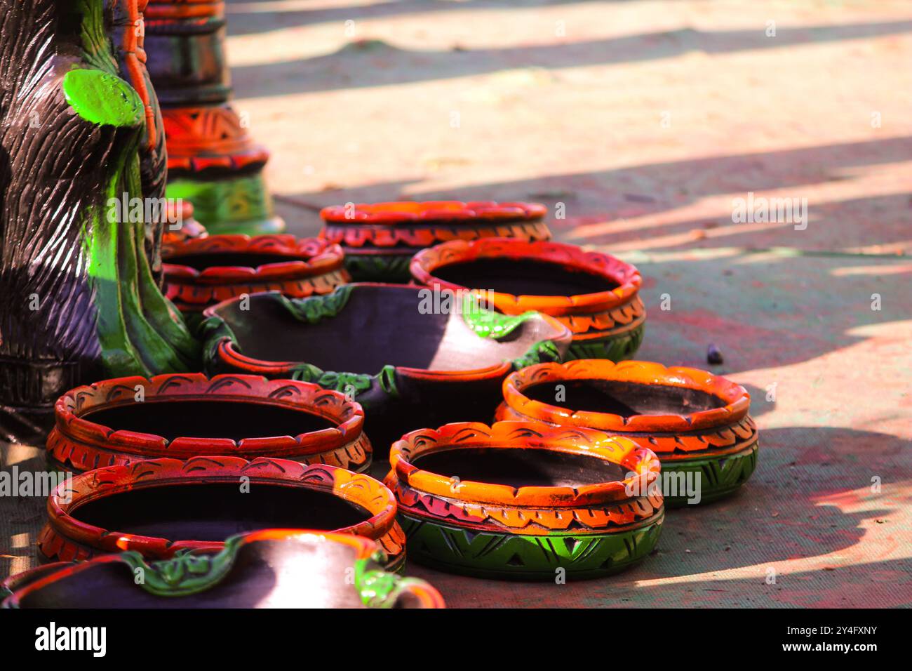 Traditional Indian handmade Items of Earthenware Or Ceramic at a Vendor ...