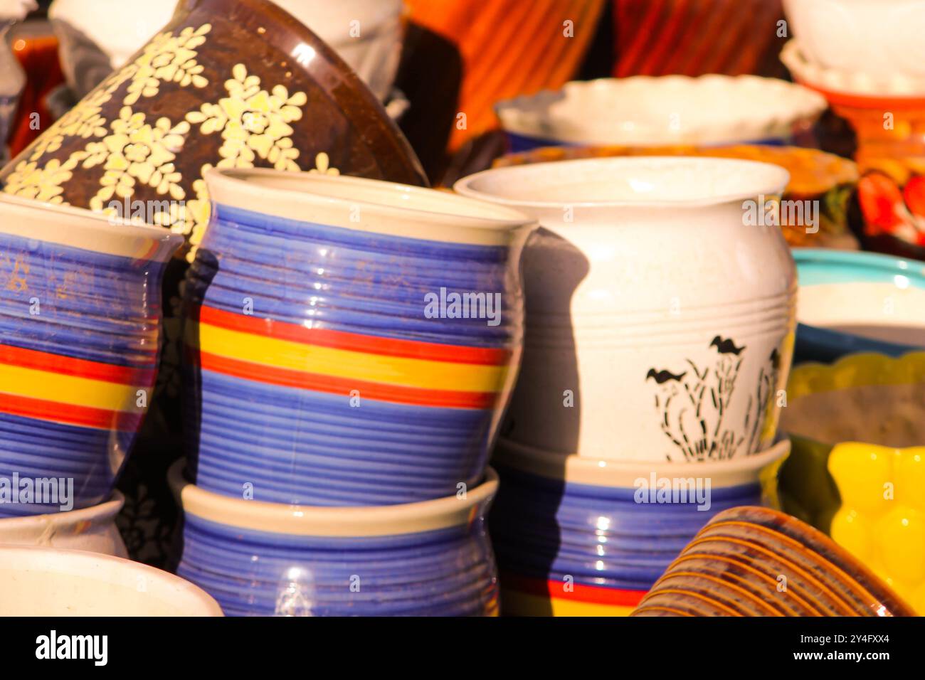 Traditional Indian handmade Items of Earthenware Or Ceramic at a Vendor ...