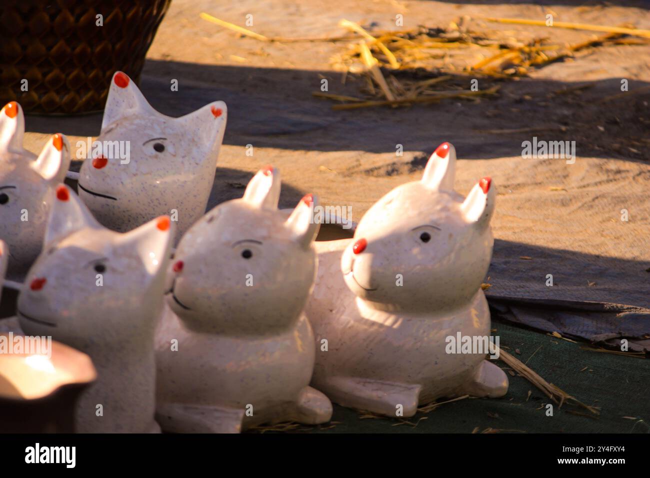 Traditional Indian handmade Items of Earthenware Or Ceramic at a Vendor ...