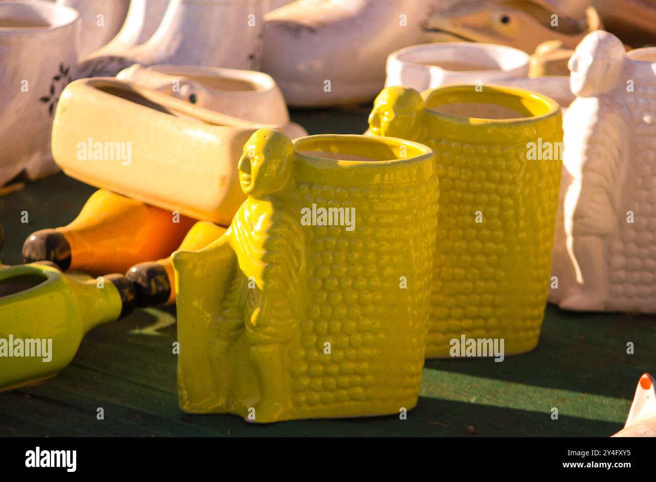 Traditional Indian handmade Items of Earthenware Or Ceramic at a Vendor ...