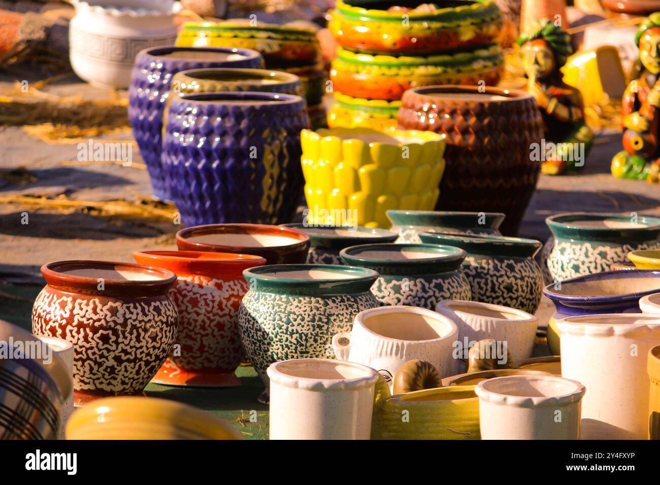 Traditional Indian handmade Items of Earthenware Or Ceramic at a Vendor ...