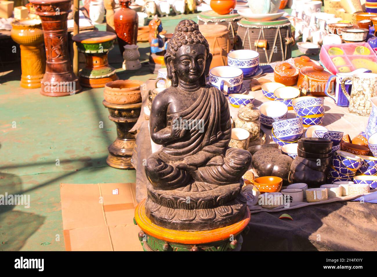 Traditional Indian handmade Items of Earthenware Or Ceramic at a Vendor ...