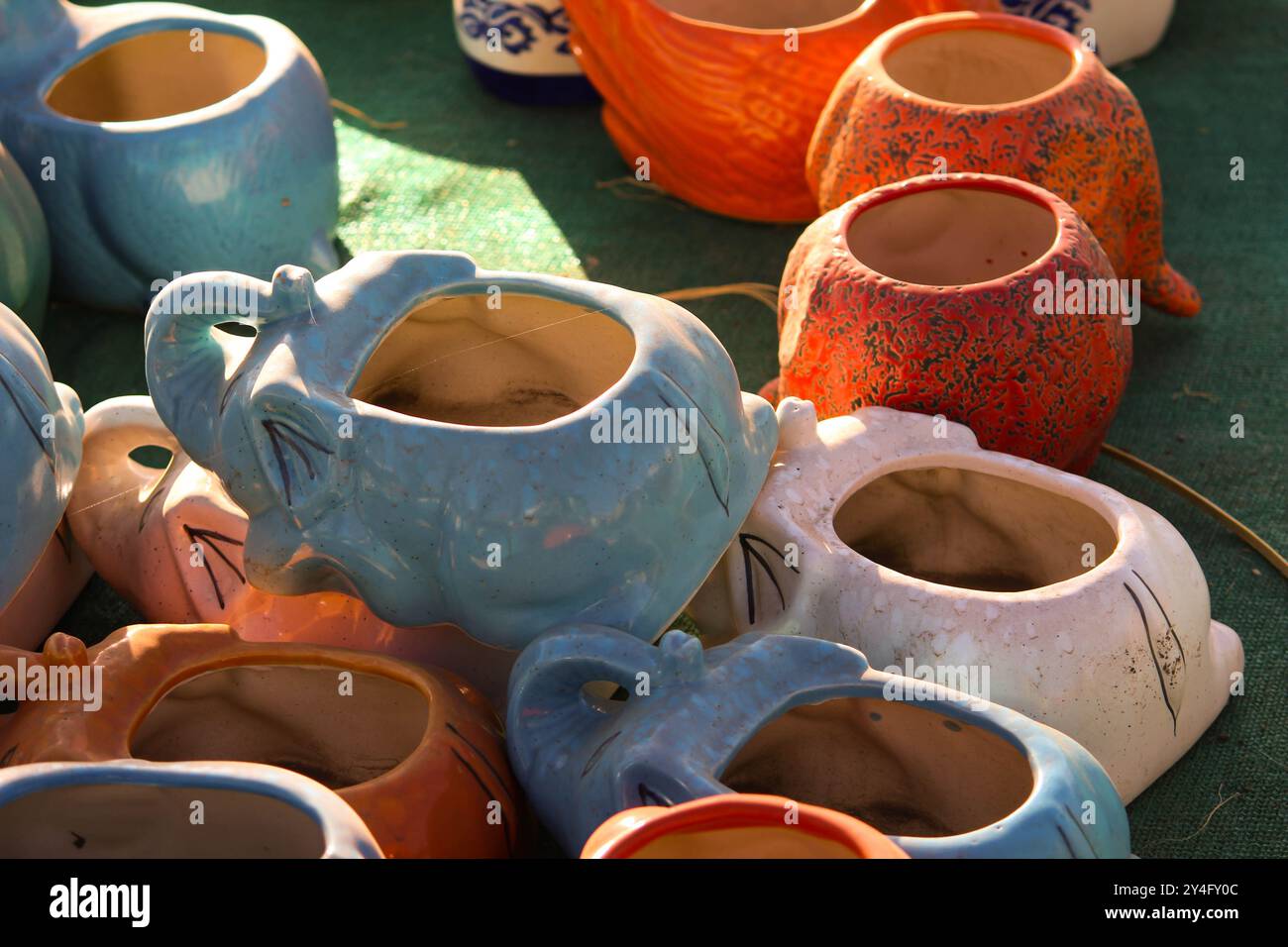 Traditional Indian handmade Items of Earthenware Or Ceramic at a Vendor ...