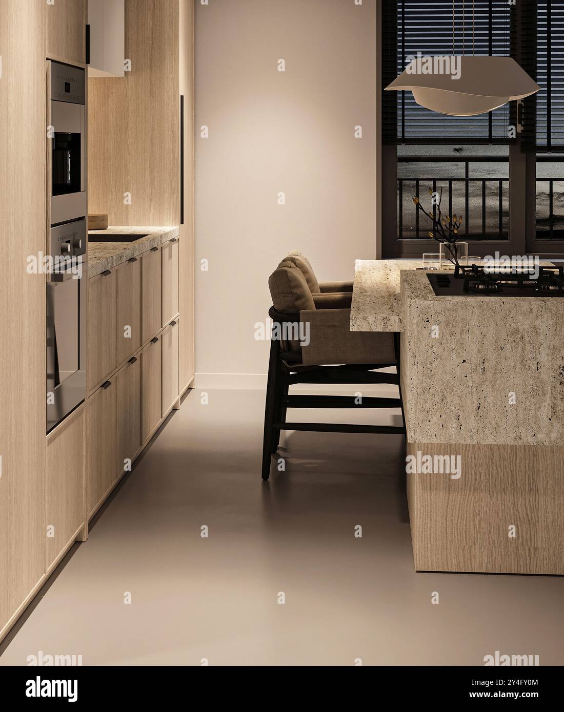 Modern minimalist kitchen with stylish design elements that exude ...