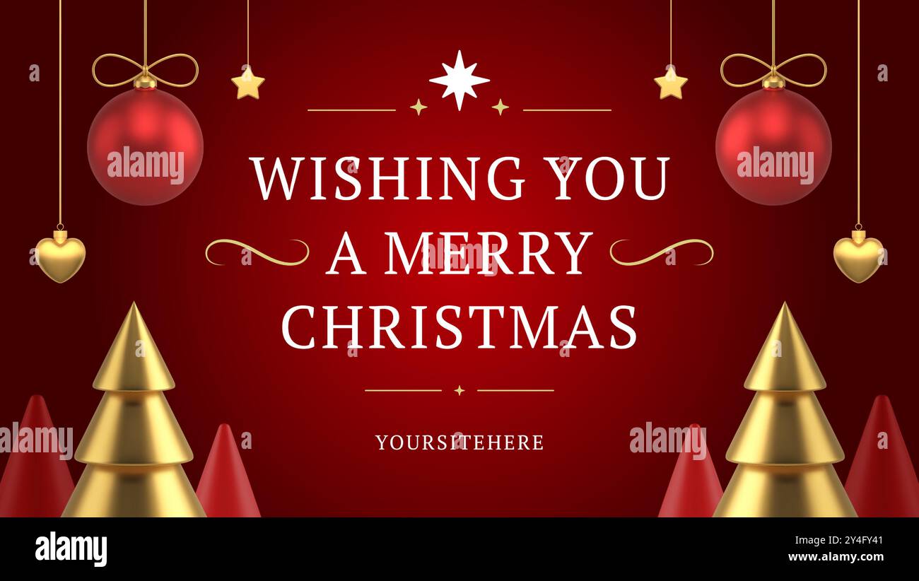 Fashion greeting Merry Christmas congratulations web banner template ...