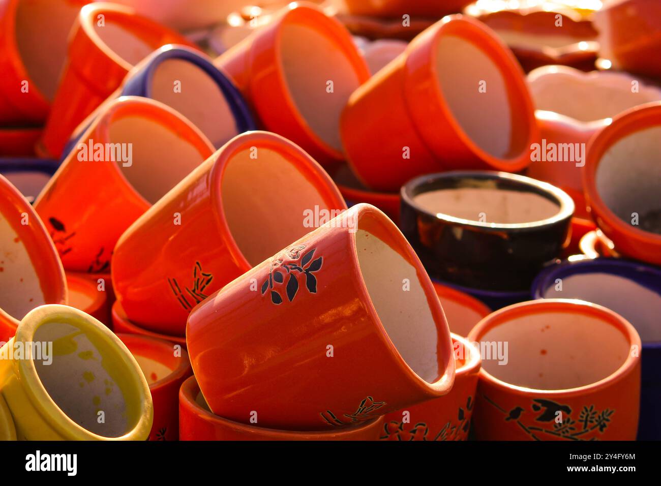 Traditional Indian handmade Items of Earthenware Or Ceramic at a Vendor ...