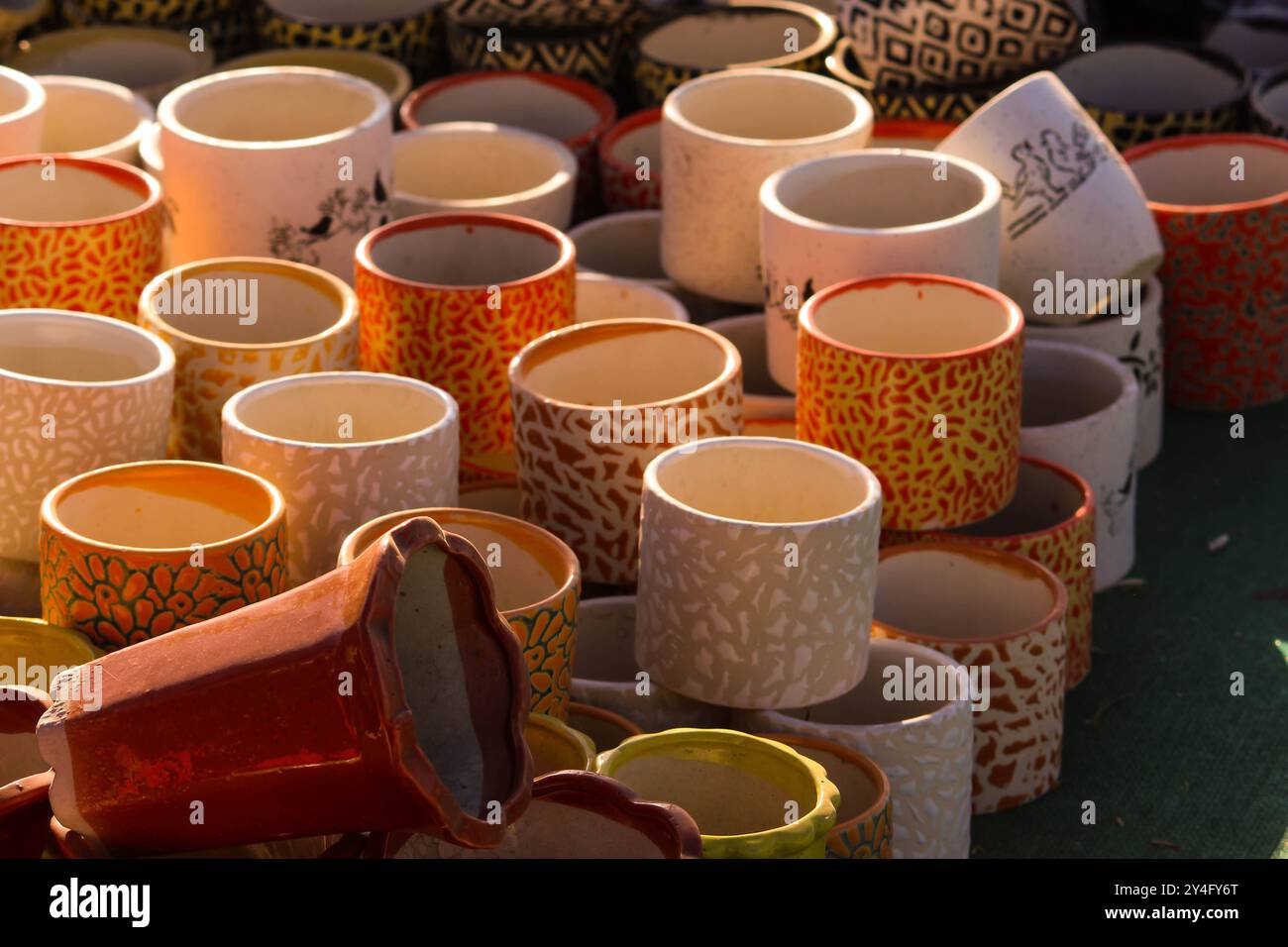 Traditional Indian handmade Items of Earthenware Or Ceramic at a Vendor ...
