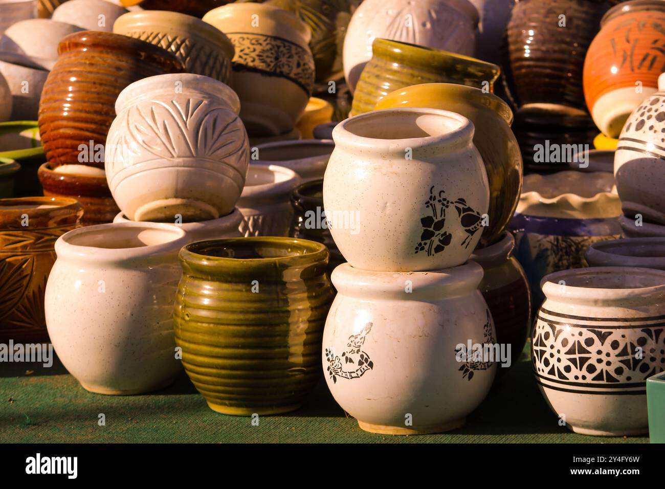 Traditional Indian handmade Items of Earthenware Or Ceramic at a Vendor ...
